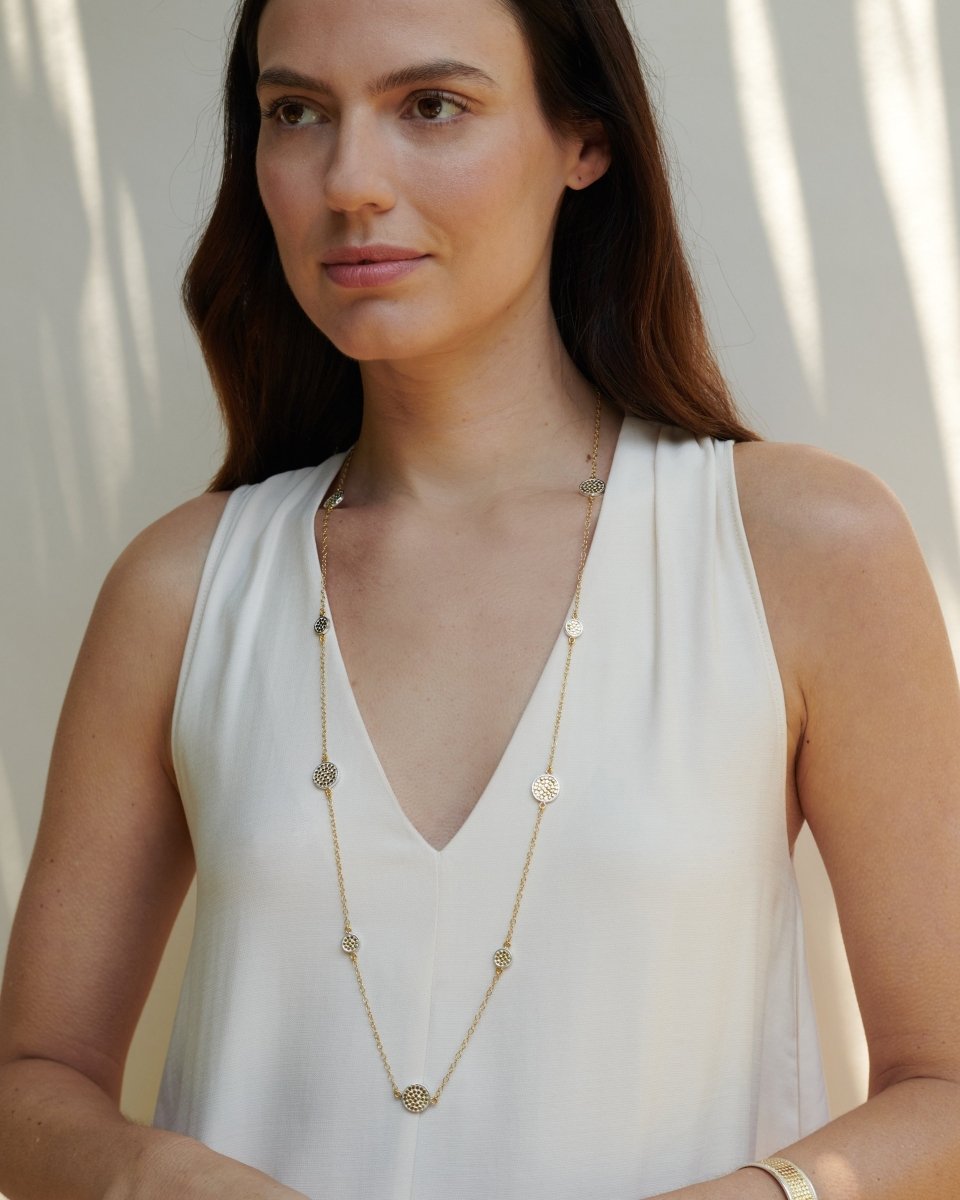 Classic Multi-Disc Station Necklace 36" in Gold exclusive at The Shoe ...